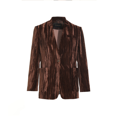 乔万尼初秋外套2025年新品短复古丝绒西装外套气质高级感EM3B385