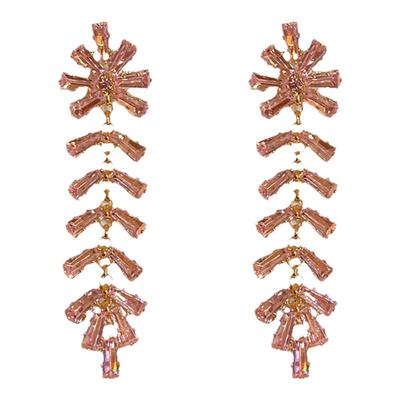 锆石鱼骨长款耳环小众设计感