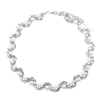 GuangYu缠绕式珍珠项链嘻哈潮流