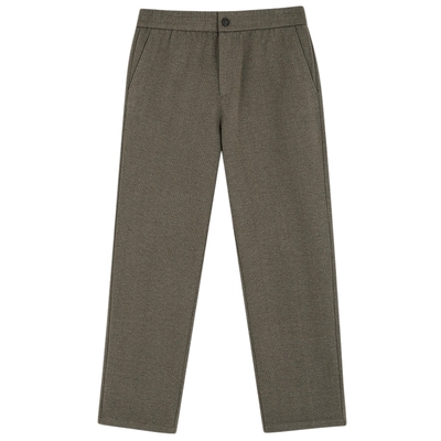 柏品人字纹休闲裤男2025冬新高克重中高腰商务休闲通勤松弛感长裤