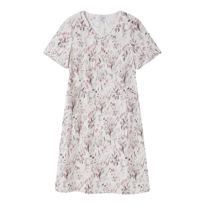 菲妮迪夏季V领雪纺连衣裙