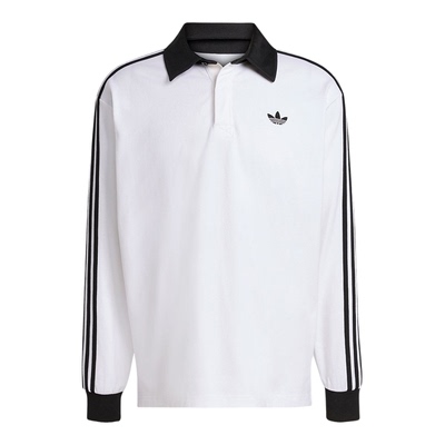 Adidas/阿迪达斯官方正品三叶草男士宽松翻领长袖POLO衫KE3575