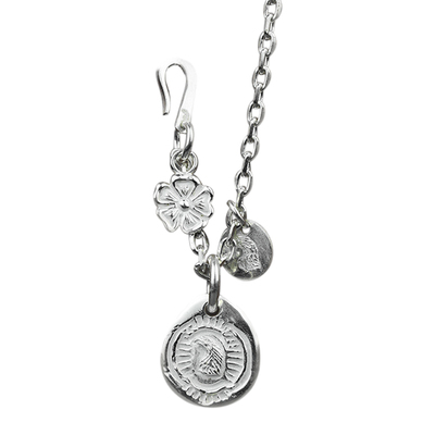 余文乐款蔷薇花鹰头小银饼鱼钩链