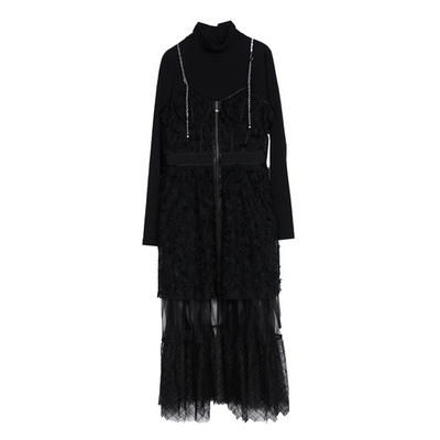 MIIDII谜底2022春秋季新款高端系列胸衣设计蕾丝连衣裙221GL0105