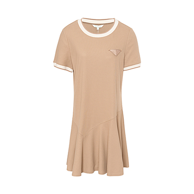 JESSIE休闲风撞色圆领连衣裙夏款