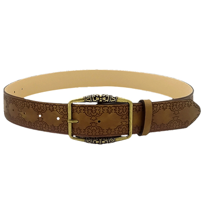 BELIEFYAO民族风压花腰带男女款