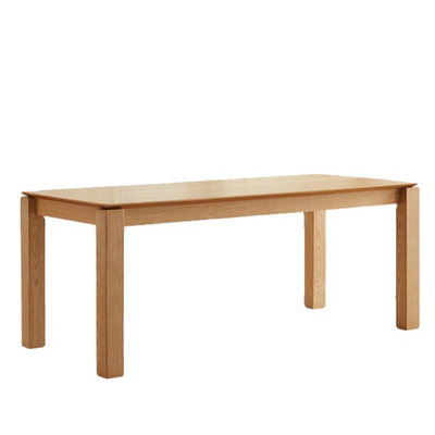 长方形简约现代大粗腿全实木餐桌