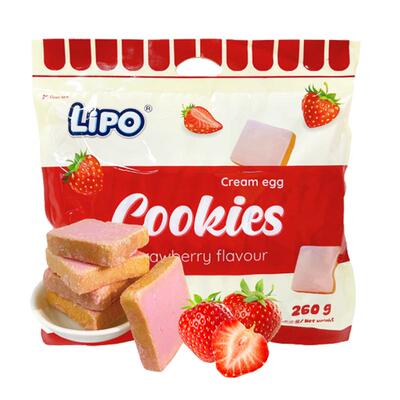 越南进口Lipo草莓味面包干2连包