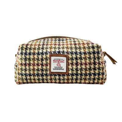哈里斯粗花呢Harris tweed手工化妆包大容量便携化妆品杂物收纳包