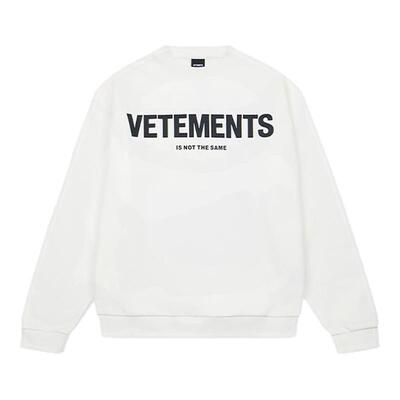 VETEMENTS新款潮流男女情侣宽松圆领长袖套头卫衣银泰百货301446