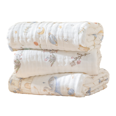 纯棉浴巾宝宝纱布盖毯六层超软