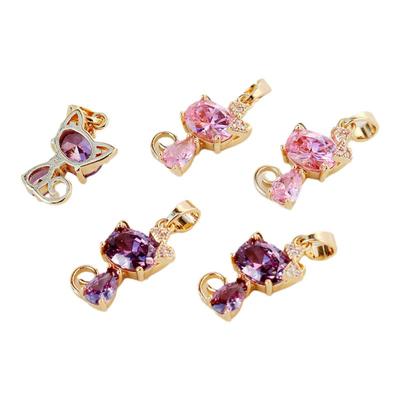 镶嵌锆石吊坠diy饰品手工配件