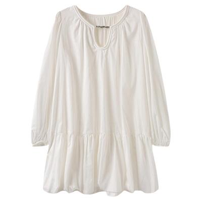 西町村屋云朵泡芙感长袖裙子女2025秋季新款文艺连衣裙XXAC10377