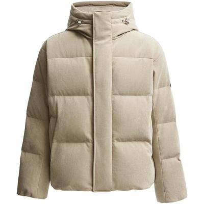 SEASON HIGH冬季宽松简约时尚保暖潮流抽绳连帽羽绒服外套男装