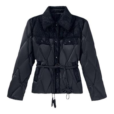 【商场同款】HPLY荷比俪冬季新款白鹅绒盘扣小香风拼接羽绒服