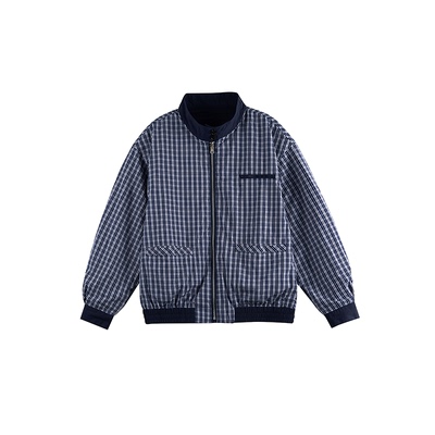 GOKIGA日系撞色立领两面穿夹克男