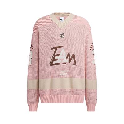 Adidas阿迪达斯三叶草V领针织衫王安宇同款25冬男TEAM毛衣KF4468