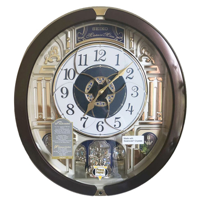 Seiko施华洛水晶日式qxm356b挂钟