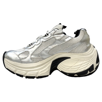 JINIWU2025新品老爹鞋银白增高牛皮原创8CM运动鞋潮爆流行休闲鞋