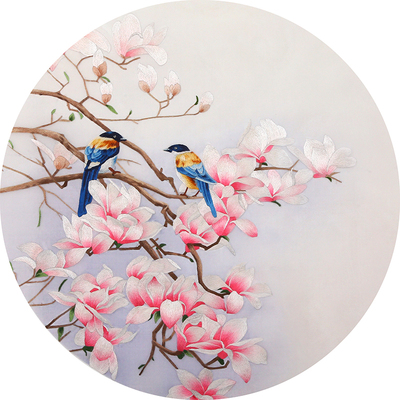 古风入门针迹凤凰花鸟手工diy