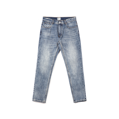 合身小直脚高品质黄泥基础牛仔裤