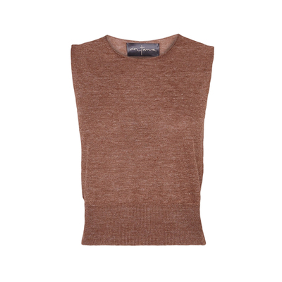 Cortana亚麻针织背心简约时髦英气十足Rinen系列