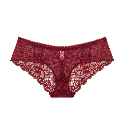 维多利亚本命年红色性感内裤棉裆