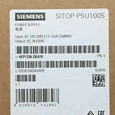 议价全新原装6EP1336-2BA10 PSU100S 20 A 调节型电源6EP13362BA1