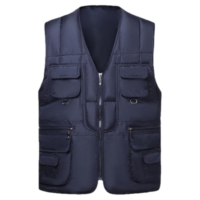 多口袋男士羽绒马甲加厚