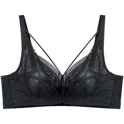 好波内衣女女大胸显小文胸软钢圈上托兔耳朵性感水晶杯胸罩HW2505