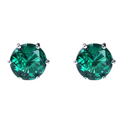 LUXTA纯银绿钻耳钉嘻哈