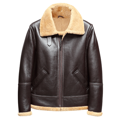 绵羊皮毛一体B3男士机车皮草