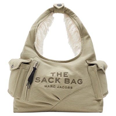 【新品】MARC JACOBS/ 莫杰 SACK 中号织物毛绒休闲风hobo包