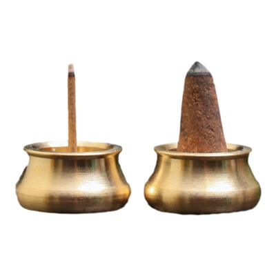 raj印度香黄铜两用线香托塔香座