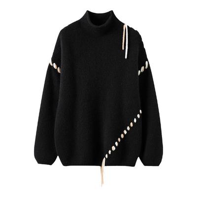 加厚半高领萨琪尼长袖宽松