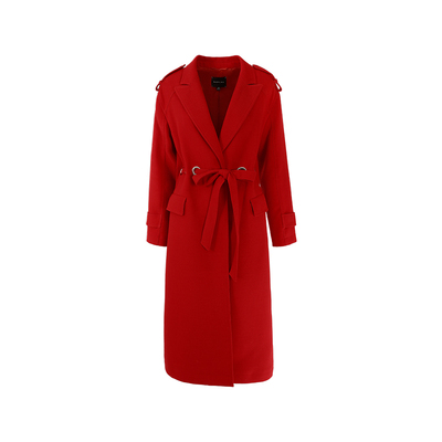 MARYLING绯红色羊毛大衣