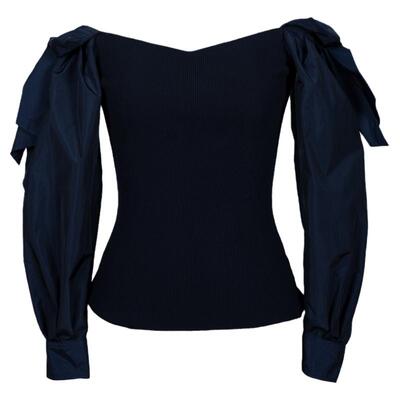 王子文同款吕燕设计师露肩上衣