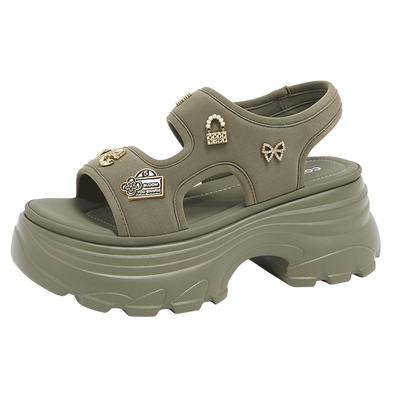 康莉2025夏款新款厚底运动凉鞋