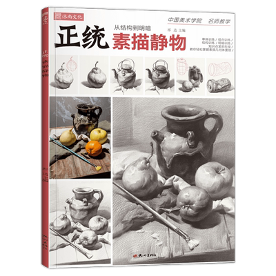 正统素描静物  零基础石膏几何体临摹范本单体组合技法美术绘画画册高中初学新手照片对画高考联考教程书教学教材书籍