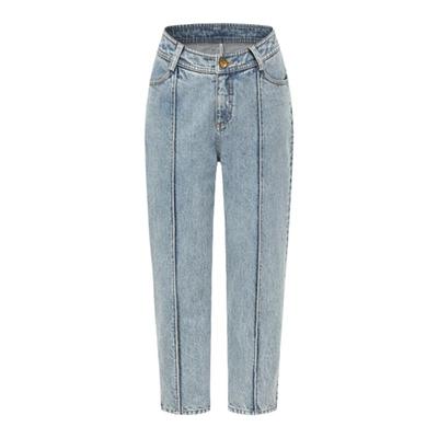 deepmossU形腰牛仔铅笔裤