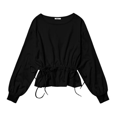 LIKE THE MOST 露肩绳带卫衣_黑色 MUSINSA韩国直邮官方正品
