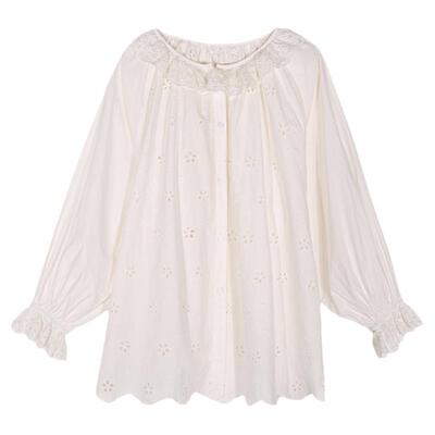 落落狷介白色宽松衬衫女