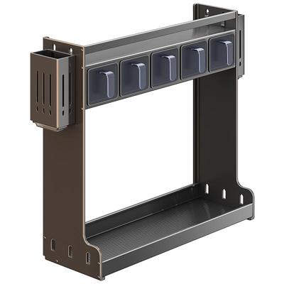 厨房调味品置物架壁挂免打孔调料盒调味料架子佐料瓶罐收纳架多层