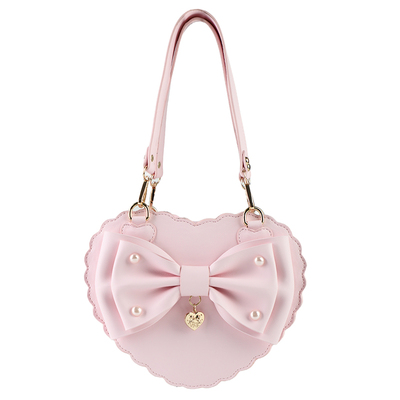 【定金】绵羊泡芙原创珍珠糖心包lolita蝴蝶结珍珠花边甜娘爱心包