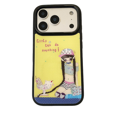 Y2K复古甜酷双马尾女孩手机壳