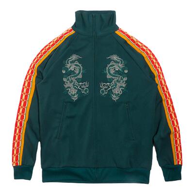 SASQUATCHFABRIX. 中国龙刺绣编织花边小立领拉链运动外套夹克