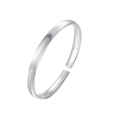 香港正生猫眼石女纯银白搭手镯