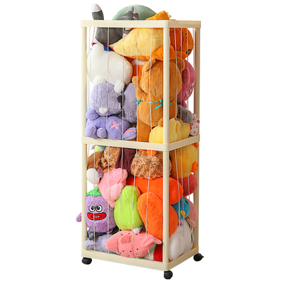 娃娃收纳桶弹力款儿童毛绒玩具收纳筒大容量放玩偶公仔透明整理筐