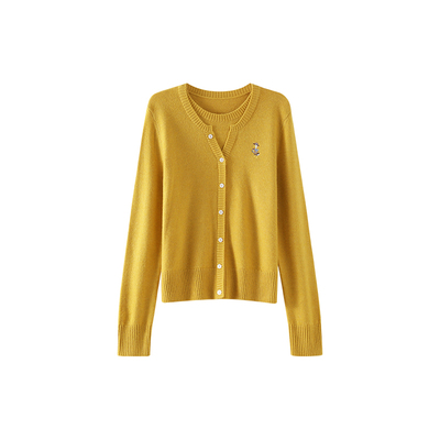 【银杏黄毛衫】OSA假两件针织衫