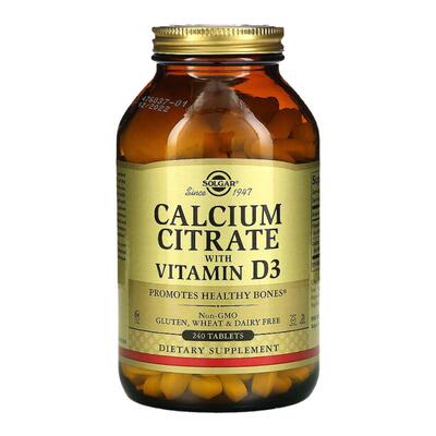 香港直发Solgar索尔加含维生素D3柠檬酸钙促进骨骼健康240片